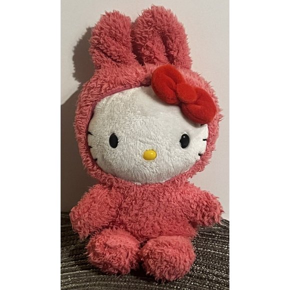 Sanrio | Toys | Sanrio Hello Kitty 7 Plush In Dark Pink Bunny Costume ...